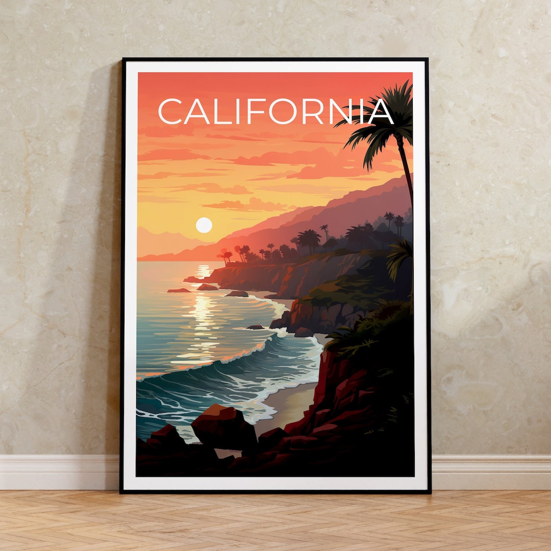 California Travel Poster, Coast Wall Art, Coast Print, California ...