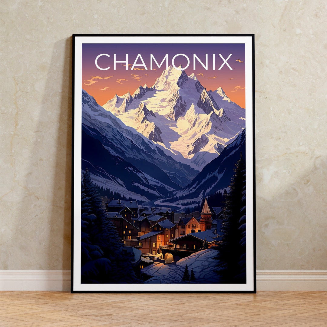 Chamonix Travel Poster, France Wall Art, France Print, Chamonix Poster ...