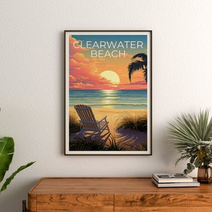 Clearwater Beach Poster, Clearwater Beach Print, Florida Art, Florida ...