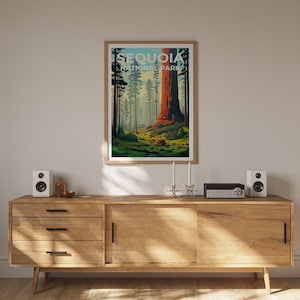 Sequoia Travel Poster, California Wall Art, California Print, Sequoia ...