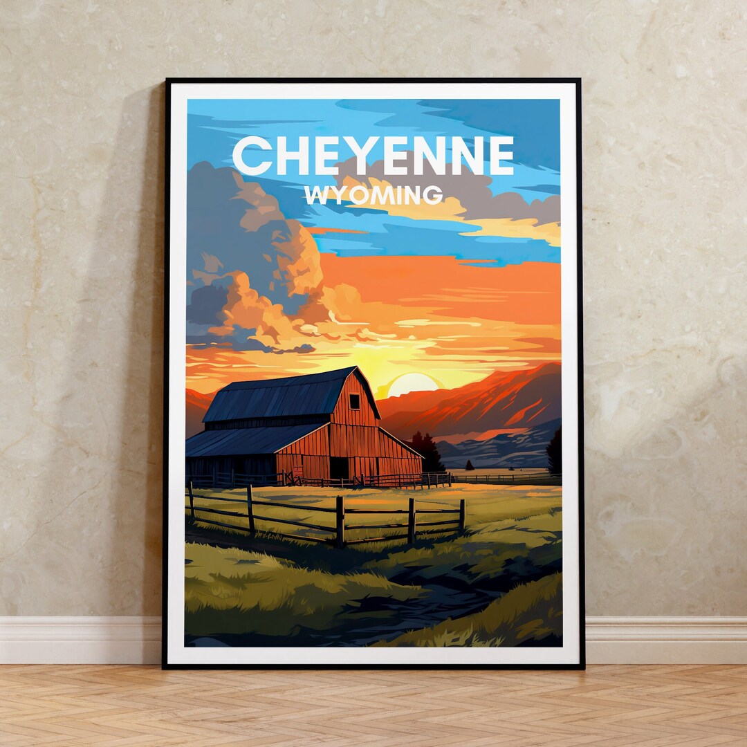 Cheyenne Travel Poster, Wyoming Wall Art, Cheyenne Print, Cheyenne ...
