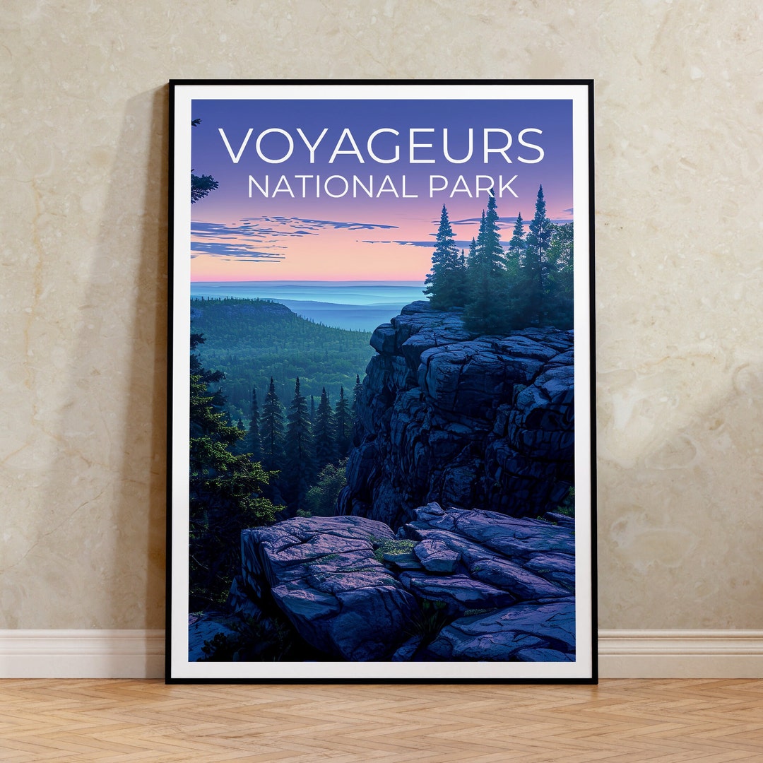 Voyageurs Park Travel Poster, Minnesota Wall Art, Minnesota Print ...