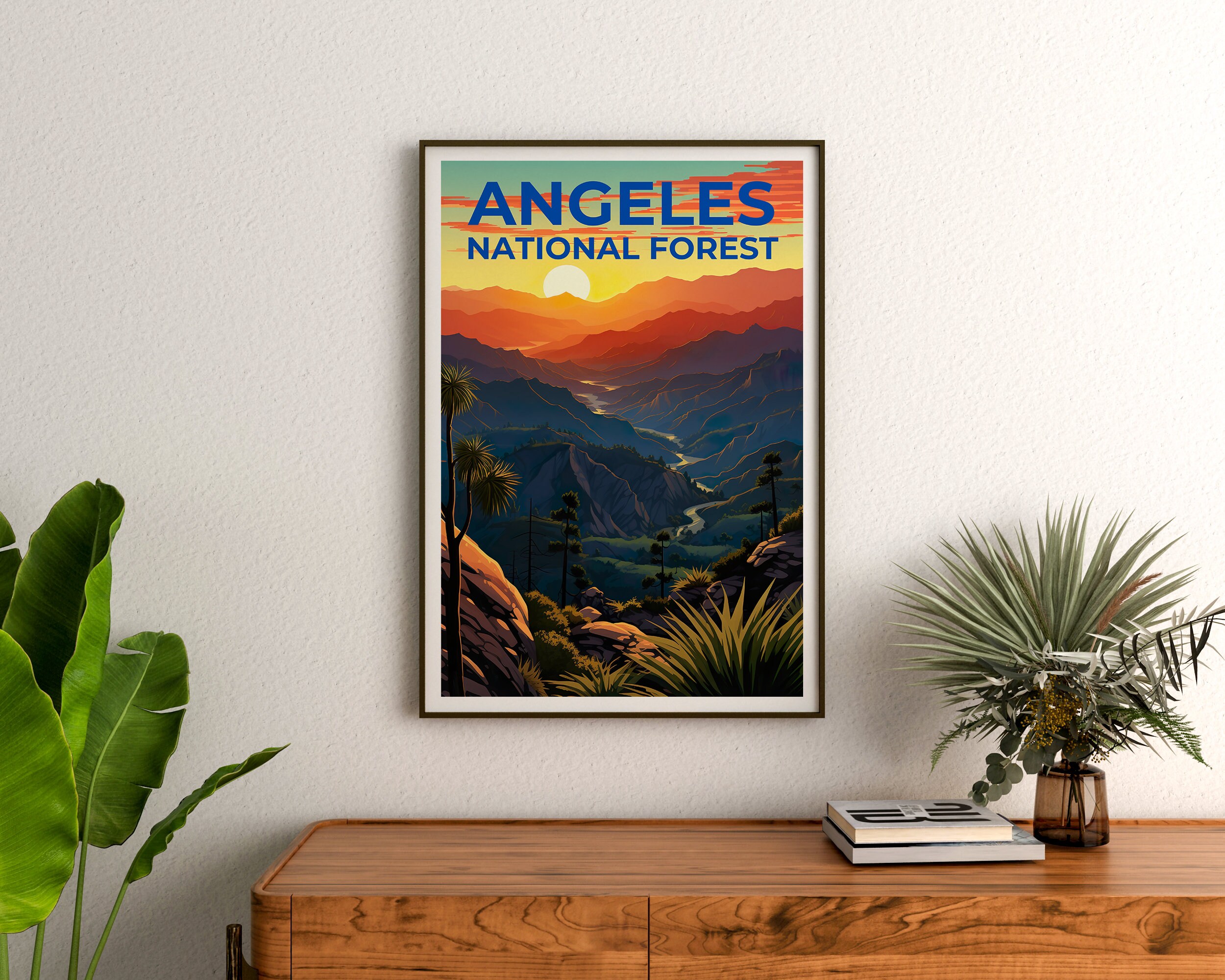 Angeles National Forest Travel Poster, California Wall Art, California ...