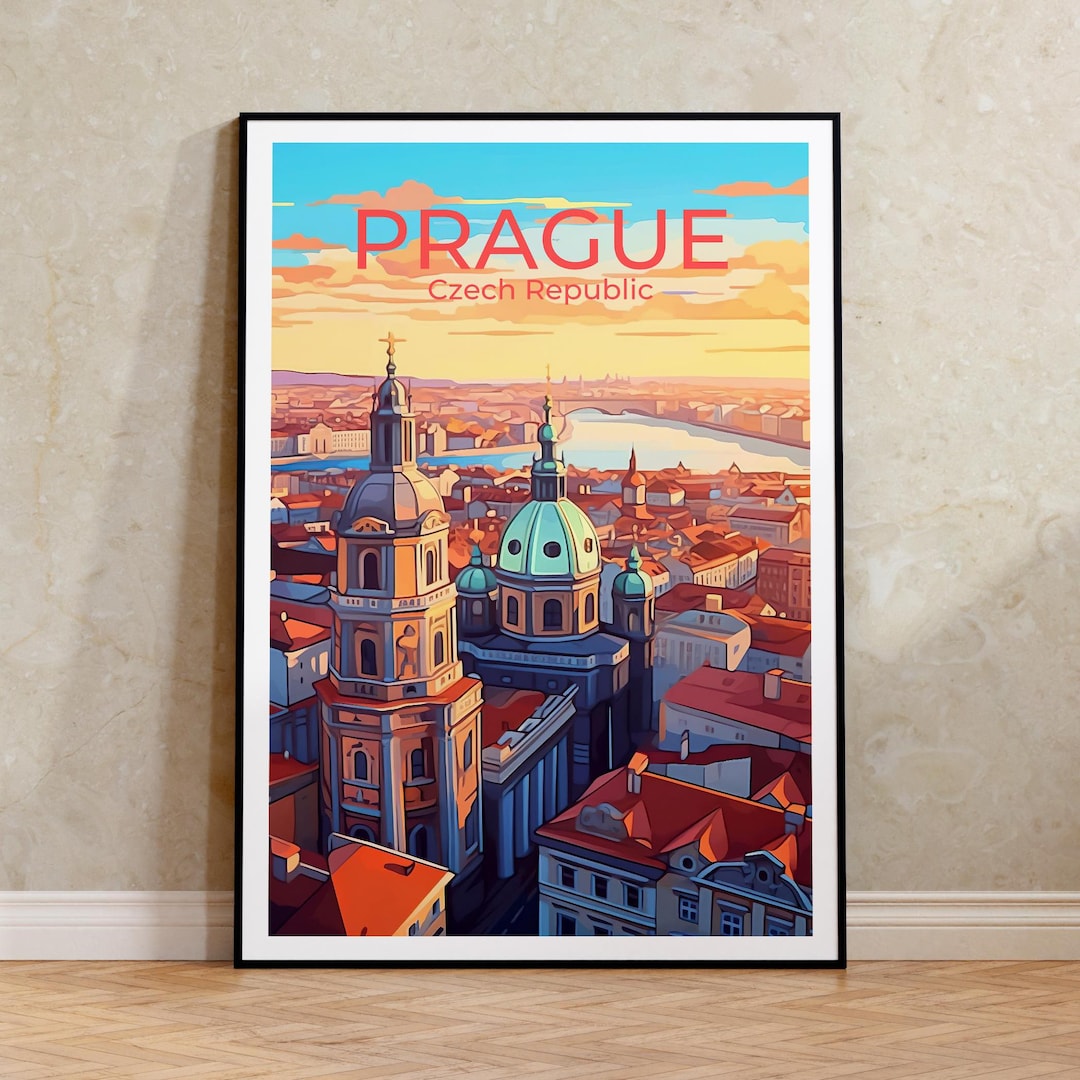 Prague Travel Poster, Prague Wall Art, Prague Print, Czech Republic ...