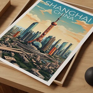 Shanghai Travel Poster, China Wall Art, China Print, Shanghai Poster ...