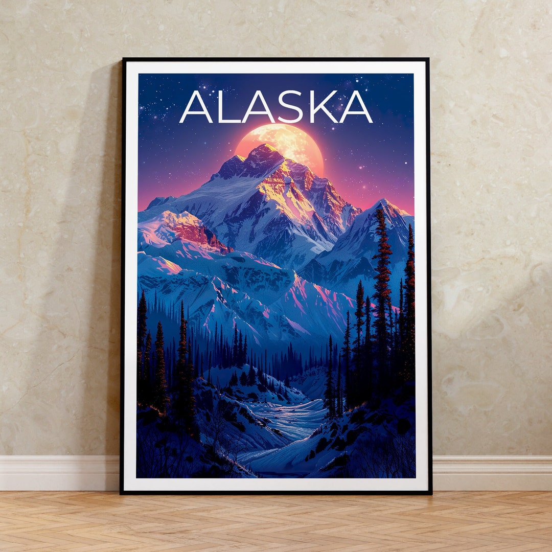 Alaska Poster, Alaska Print, Denali Poster, Denali National Park Print ...