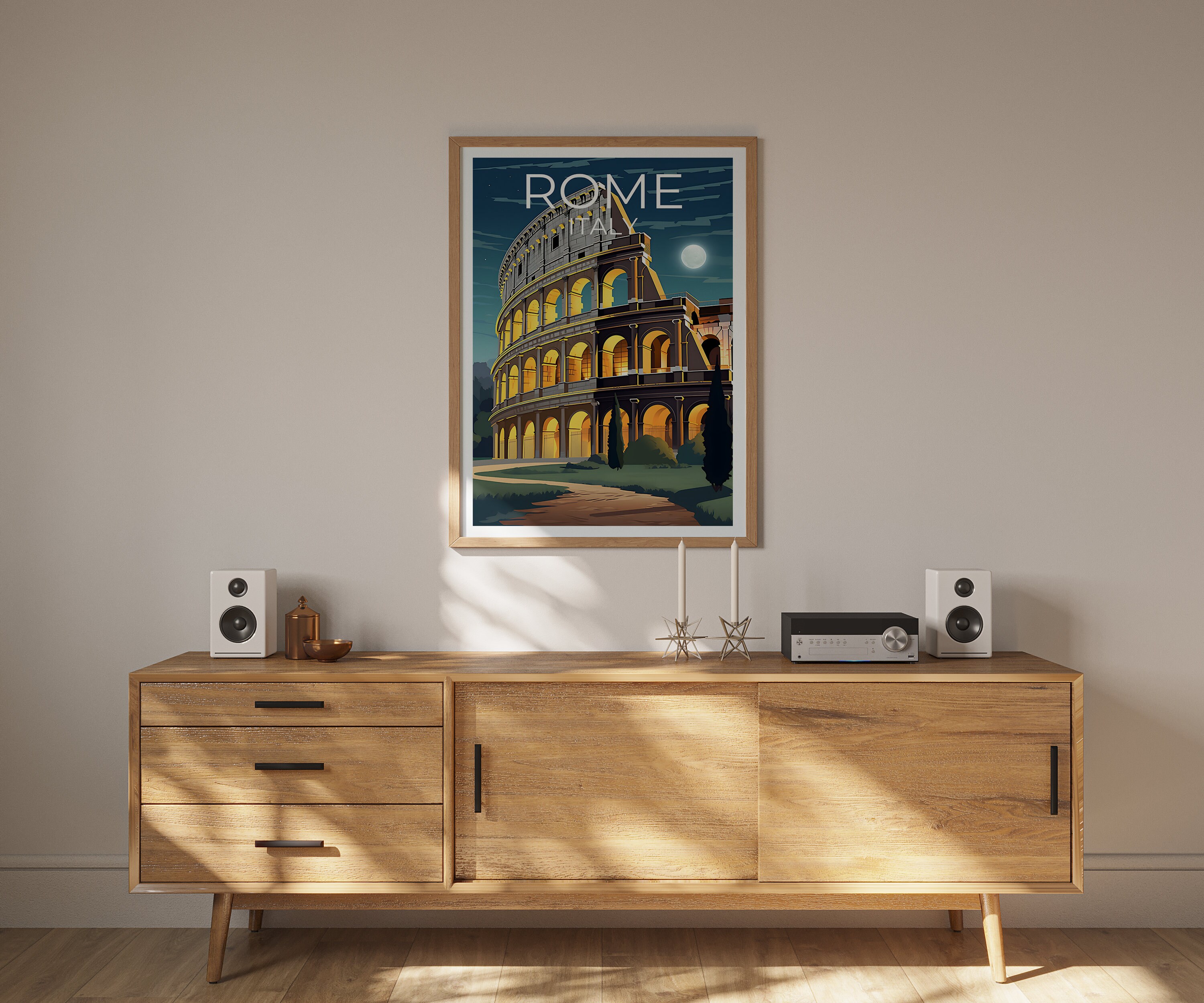 Rome Travel Poster, Colosseum Wall Art, Colosseum Print, Rome Poster ...