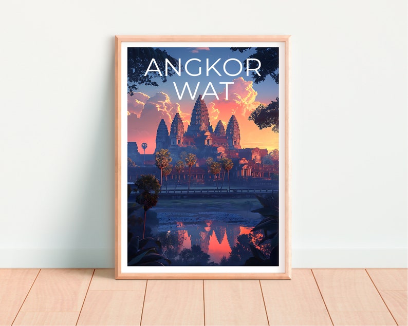 Angkor Wat Travel Poster, Cambodia Wall Art, Cambodia Print, Angkor Wat ...