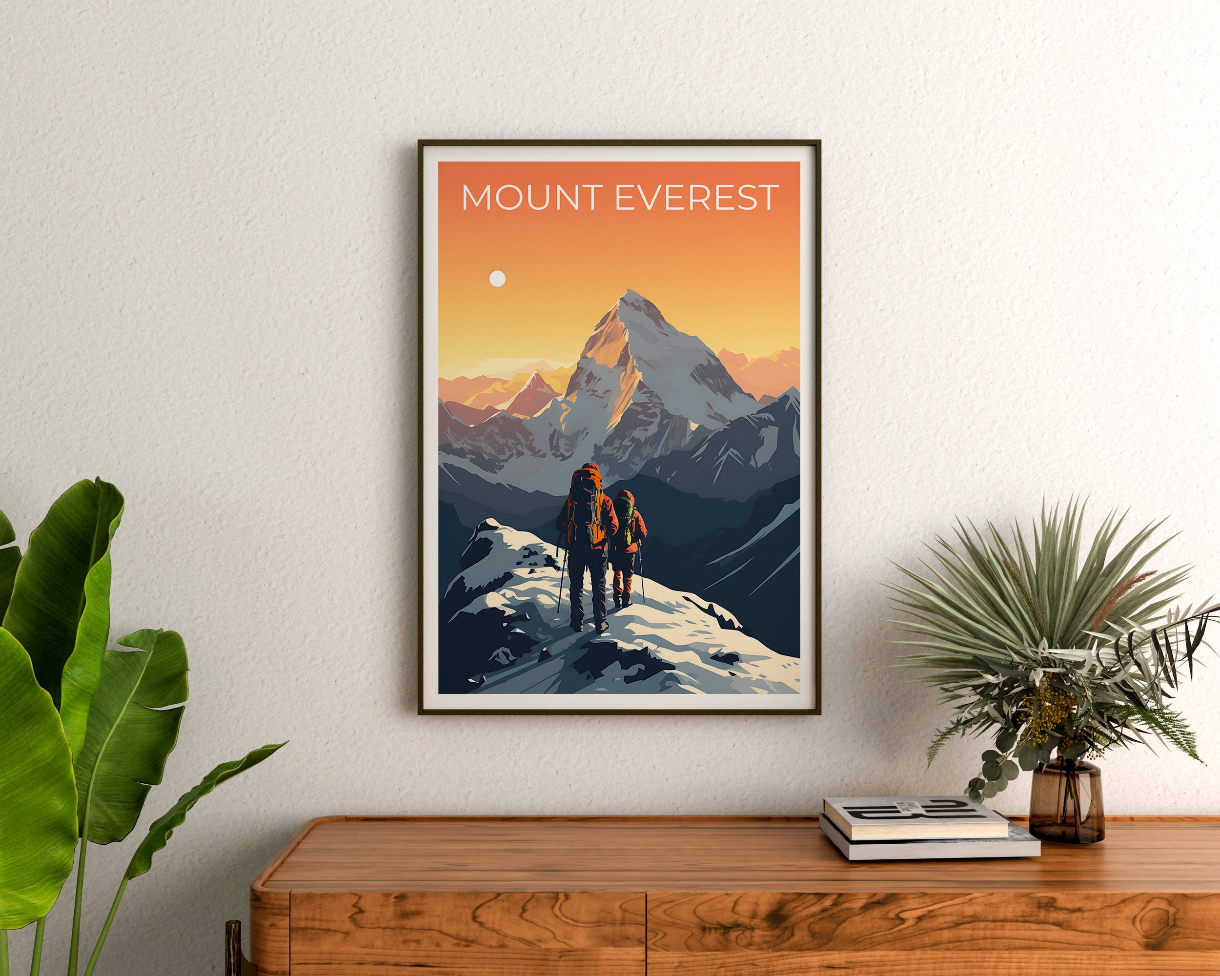 Mount Everest Travel Poster, Himalayas Wall Art, Himalayas Print, Mount ...