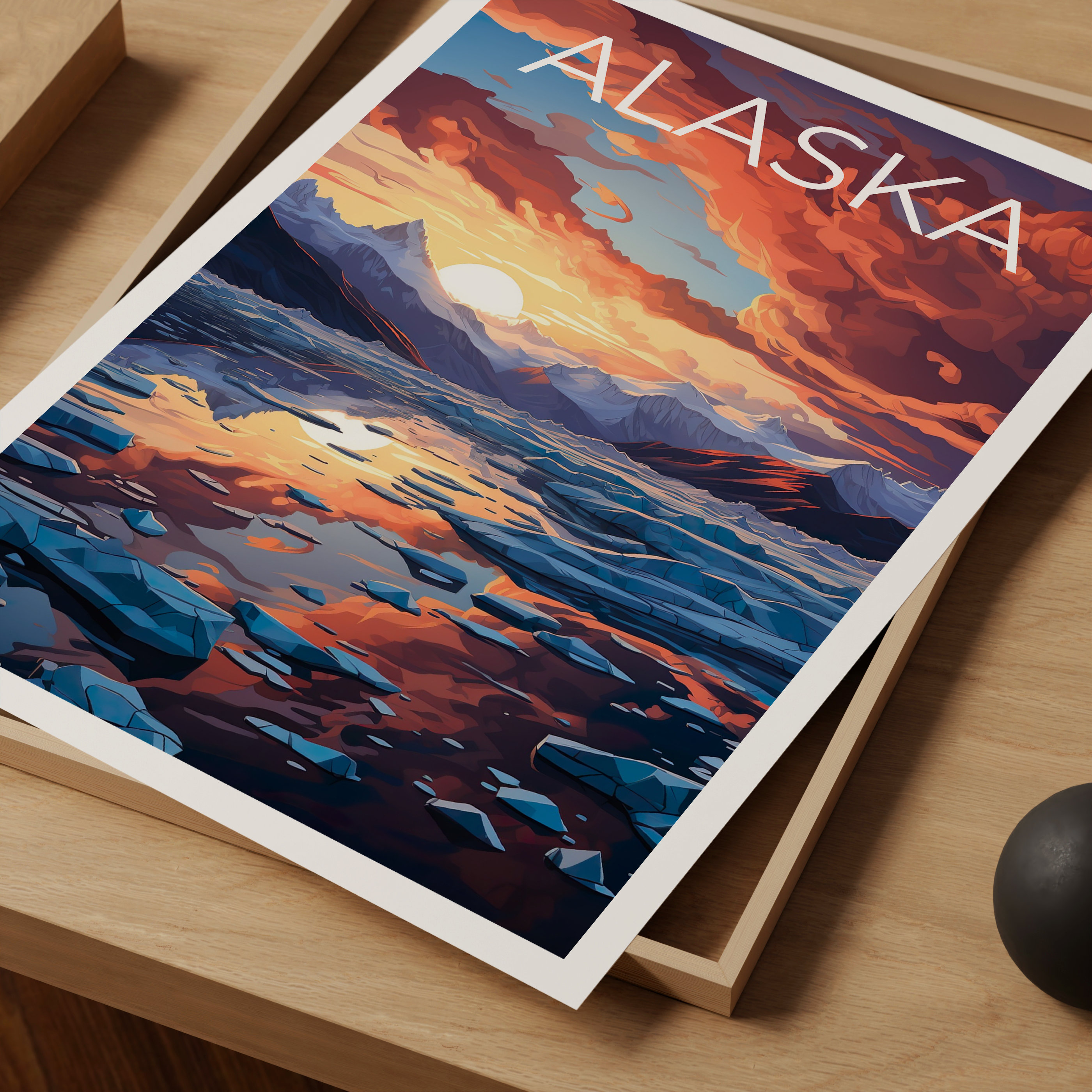 Alaska Travel Poster, Glacier Wall Art, Glacier Print, Alaska Poster ...
