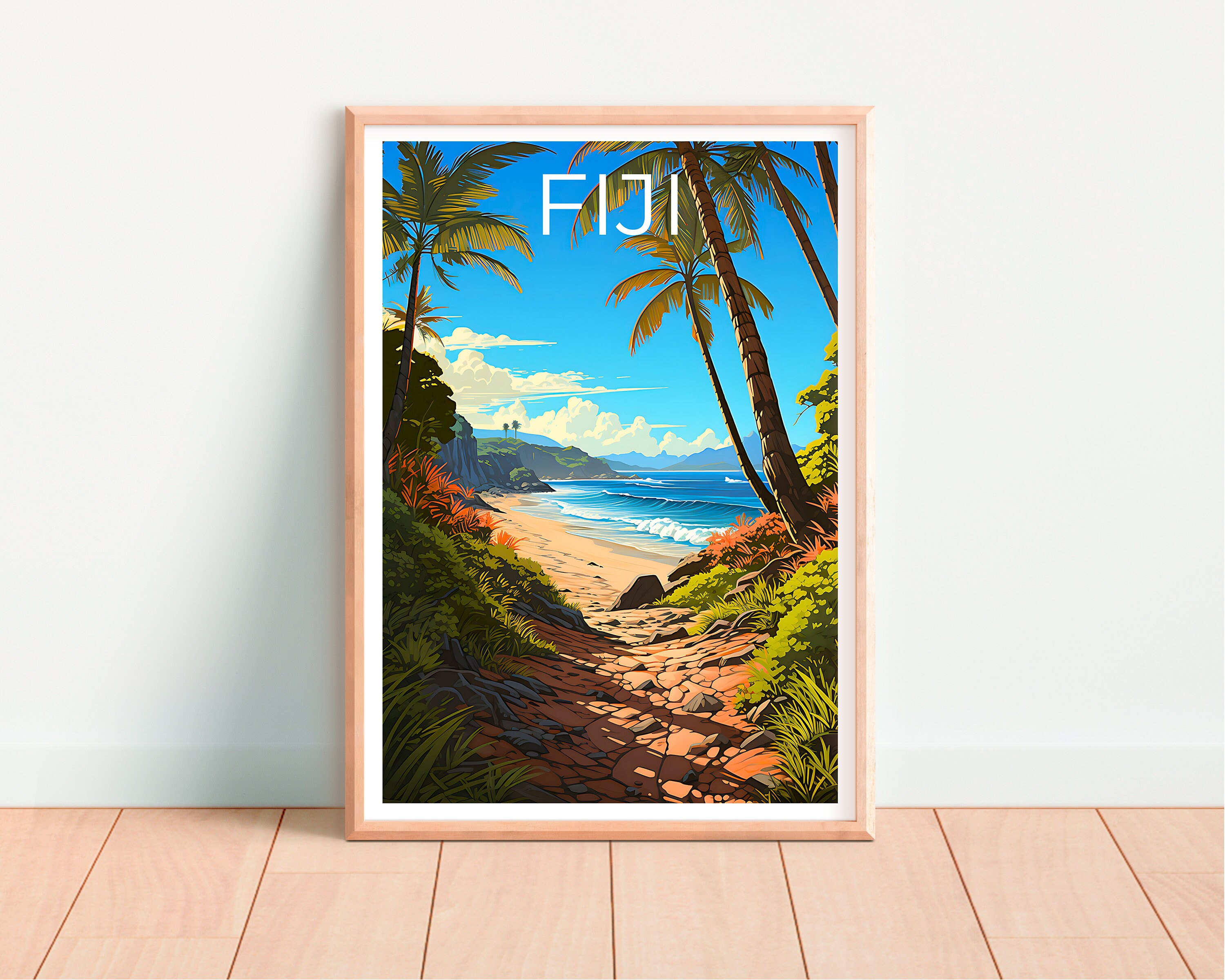 Fiji Poster, Fiji Print, Island Poster, Island Print, Fiji Travel ...