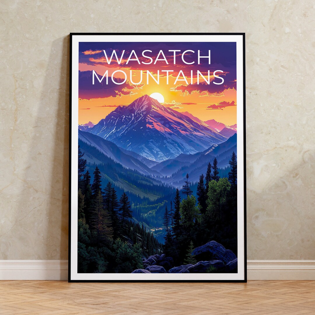 Wasatch Mountains Poster, Wasatch Print, Utah Poster, Idaho Print ...