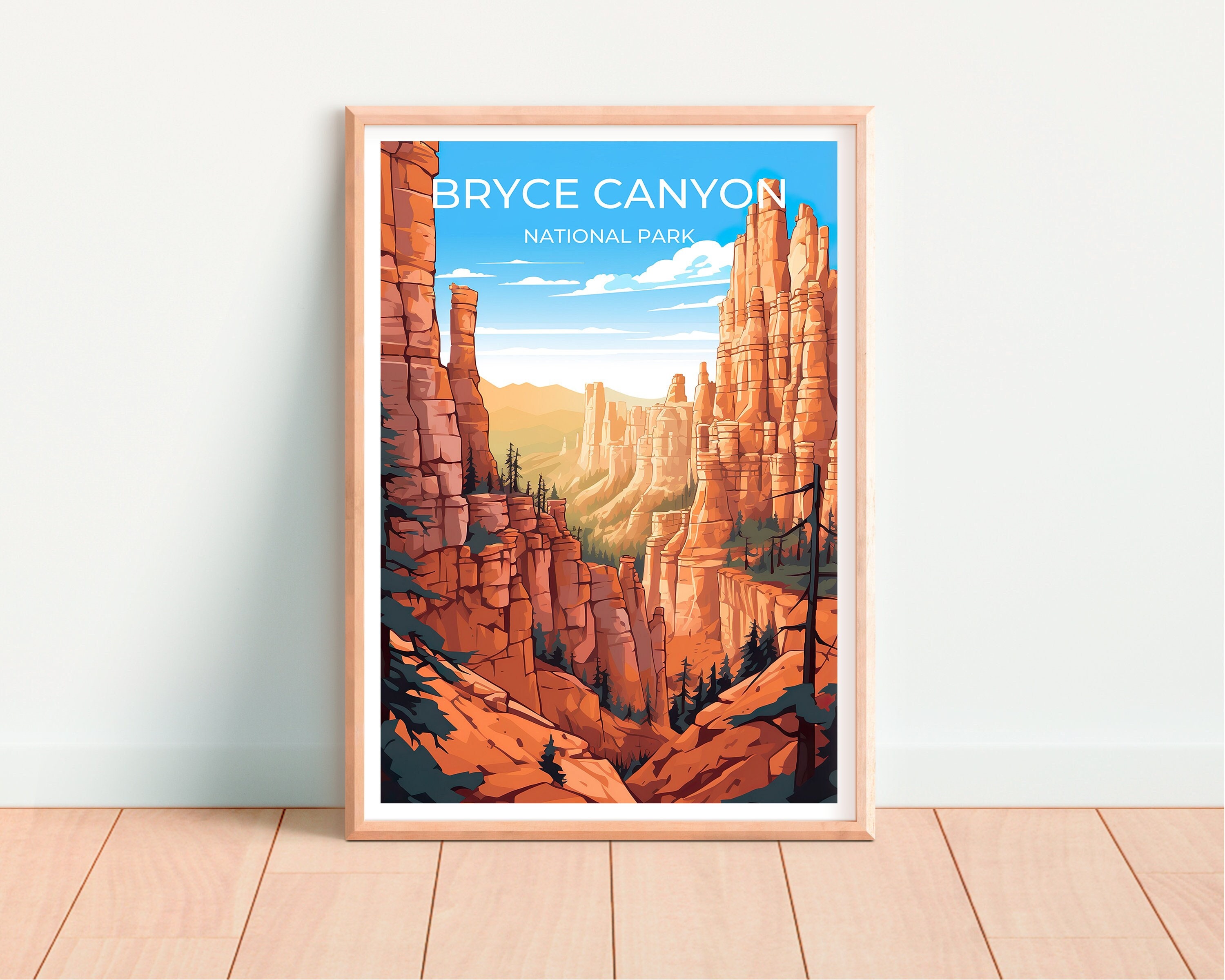 Bryce Canyon Travel Poster, Bryce Canyon Wall Art, Bryce Canyon Print ...