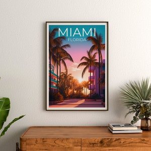 Miami Travel Poster, Florida Wall Art, Florida Print, Miami Poster ...
