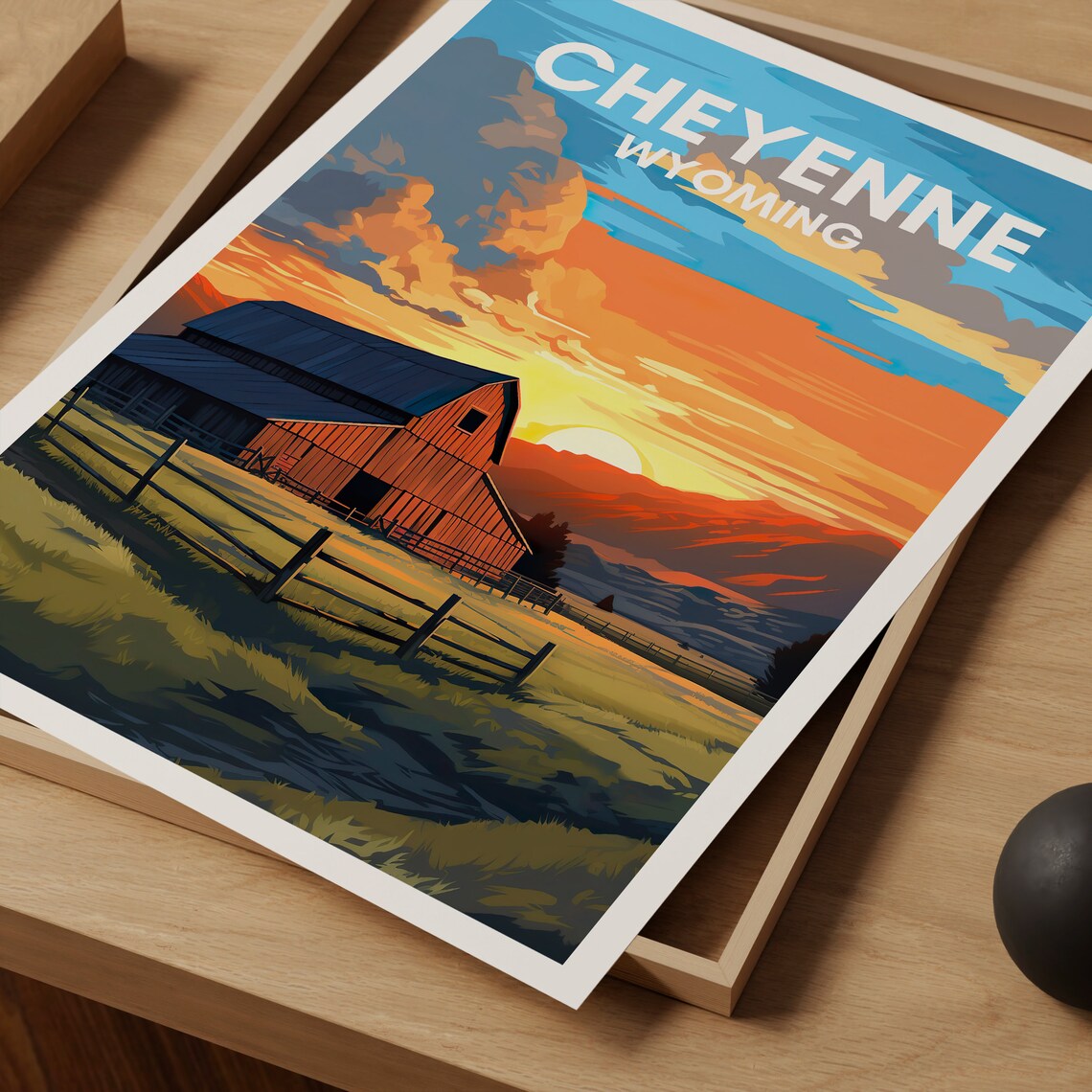 Cheyenne Travel Poster, Wyoming Wall Art, Cheyenne Print, Cheyenne ...