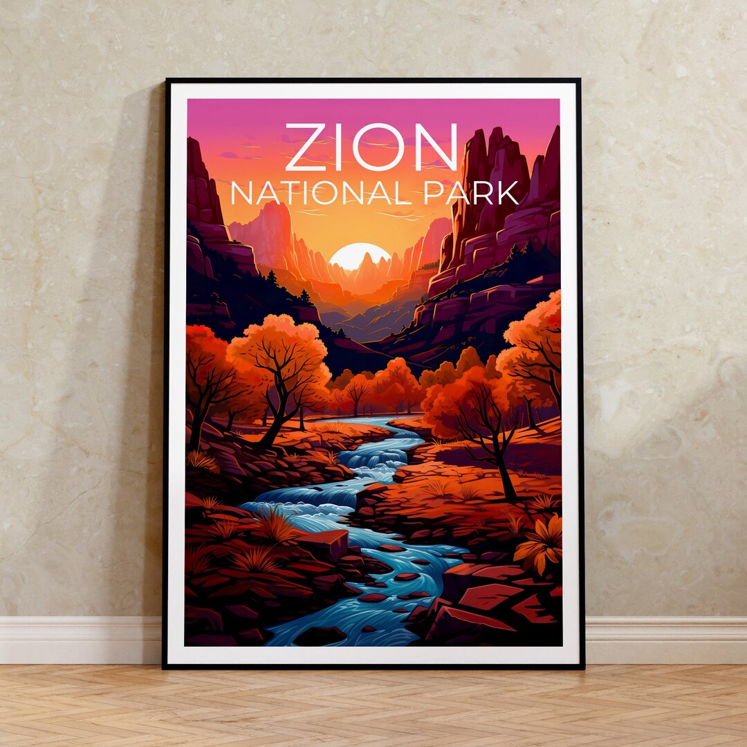 Zion National Park Poster, Zion Print, Utah Poster, Utah Print, Zion ...