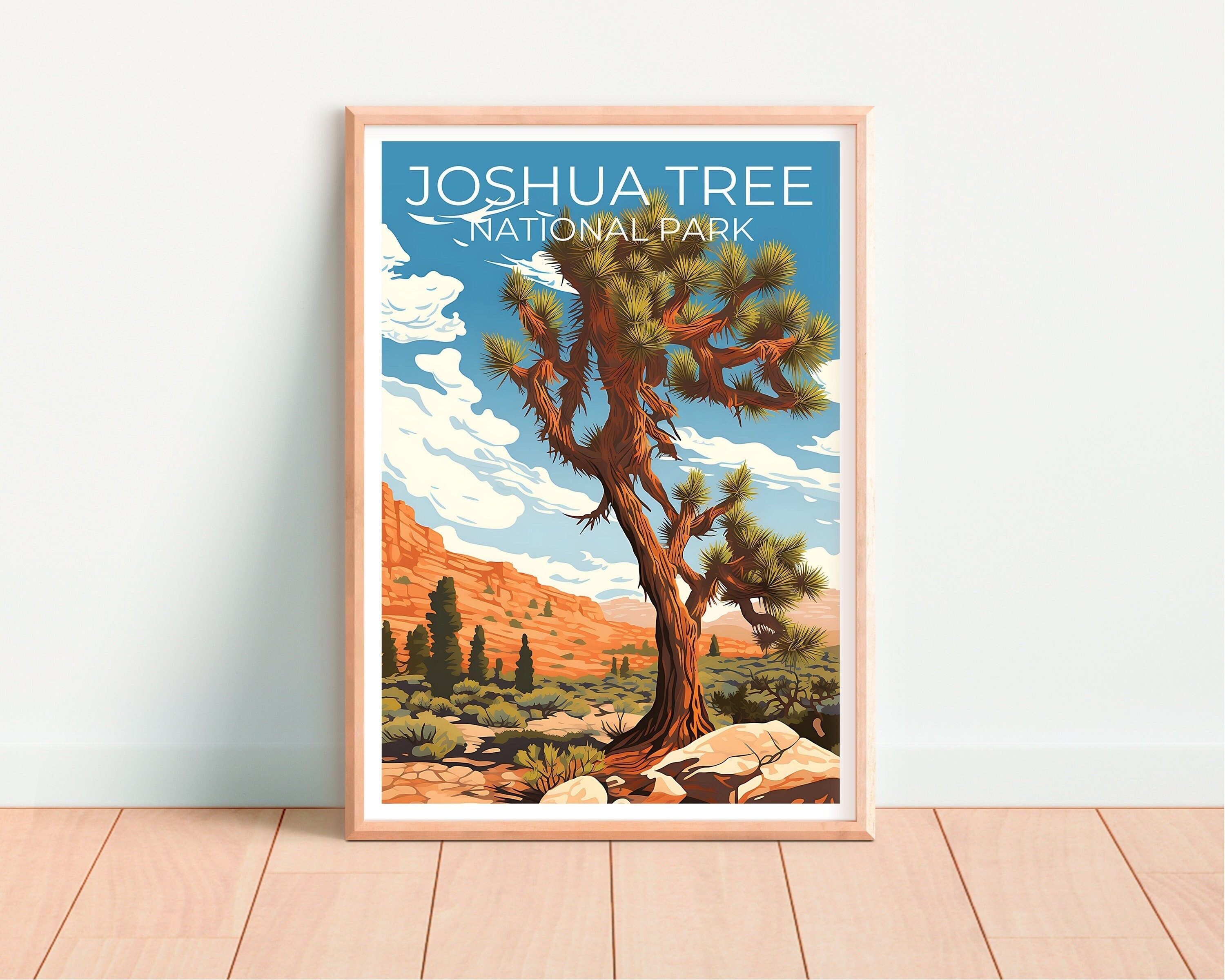 Joshua Tree Travel Poster, California Wall Art, California Print ...