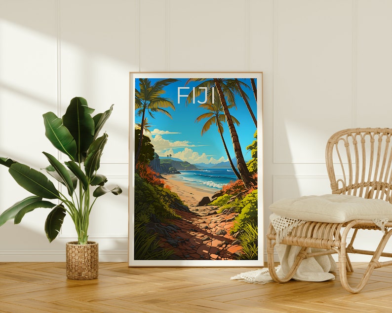 Fiji Poster, Fiji Print, Island Poster, Island Print, Fiji Travel ...
