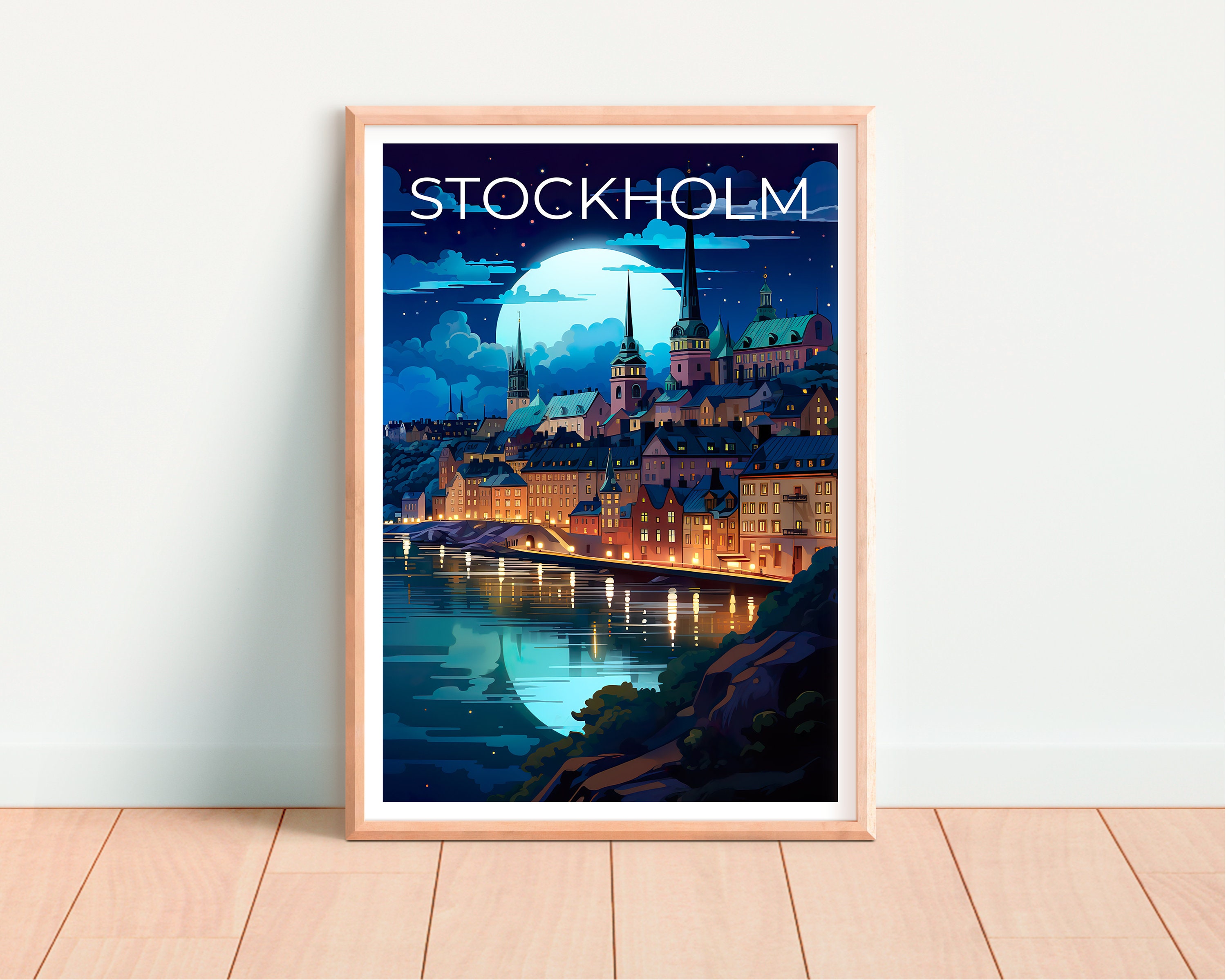 Stockholm Travel Poster Sweden Wall Art Sweden Print - Etsy