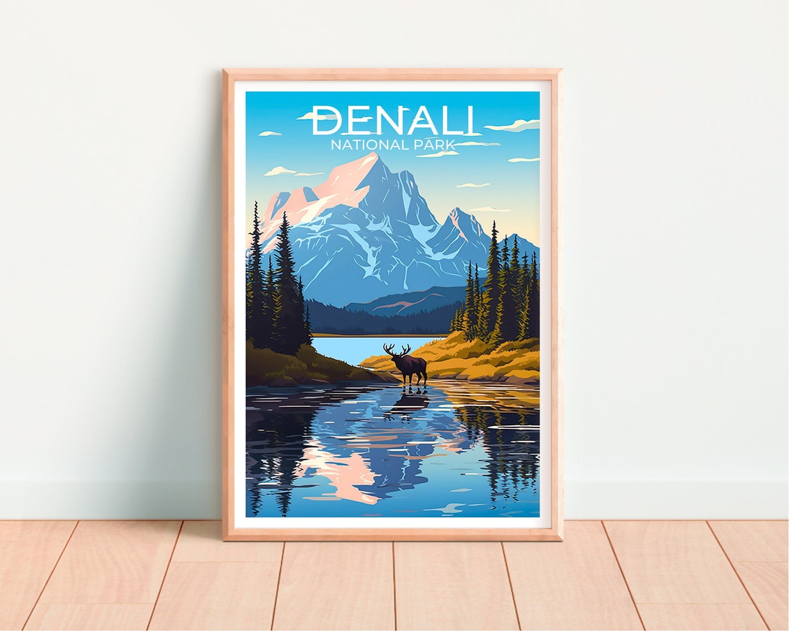 Denali National Park Poster Denali Art Alaska Print Denali - Etsy