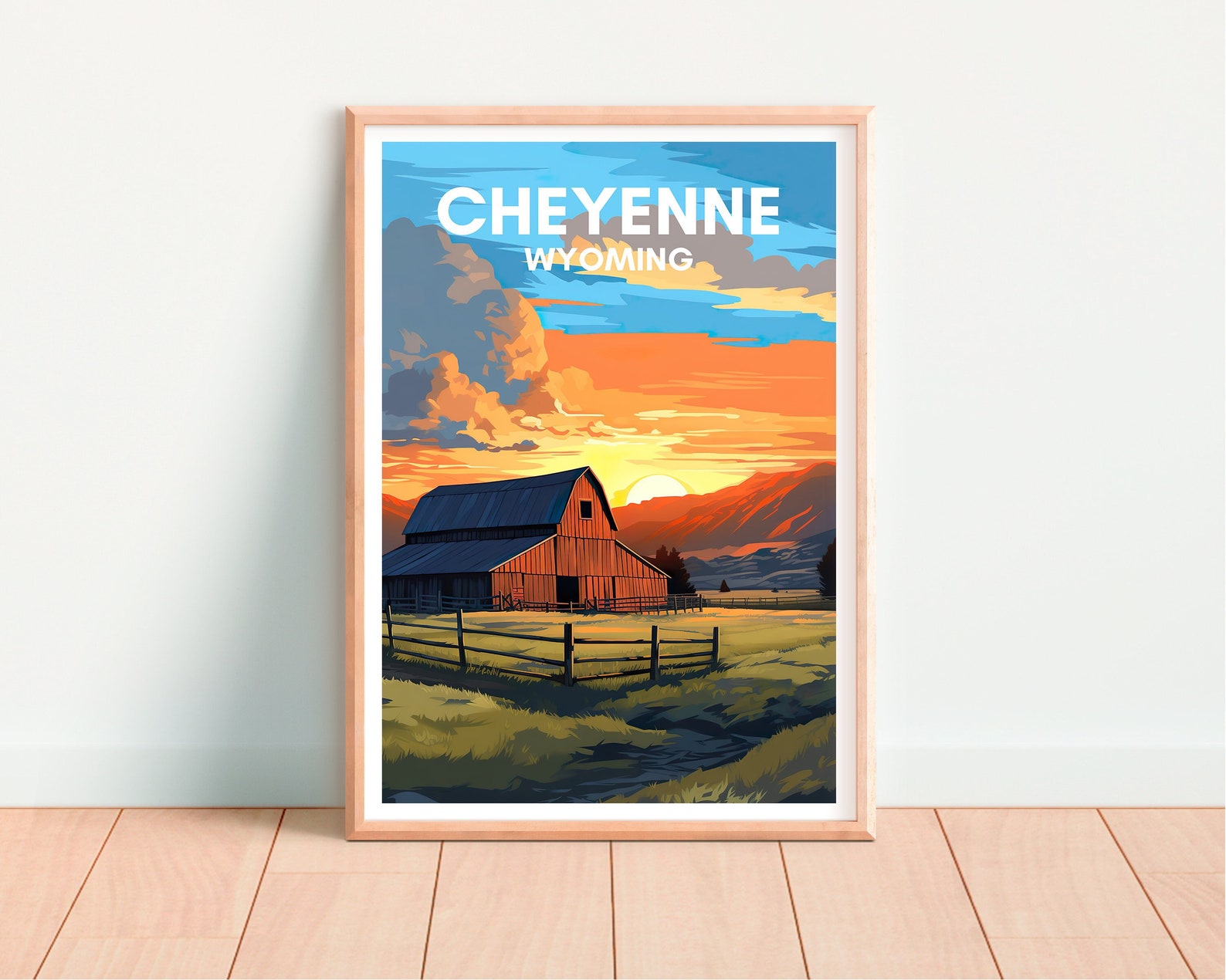 Cheyenne Travel Poster, Wyoming Wall Art, Cheyenne Print, Cheyenne ...