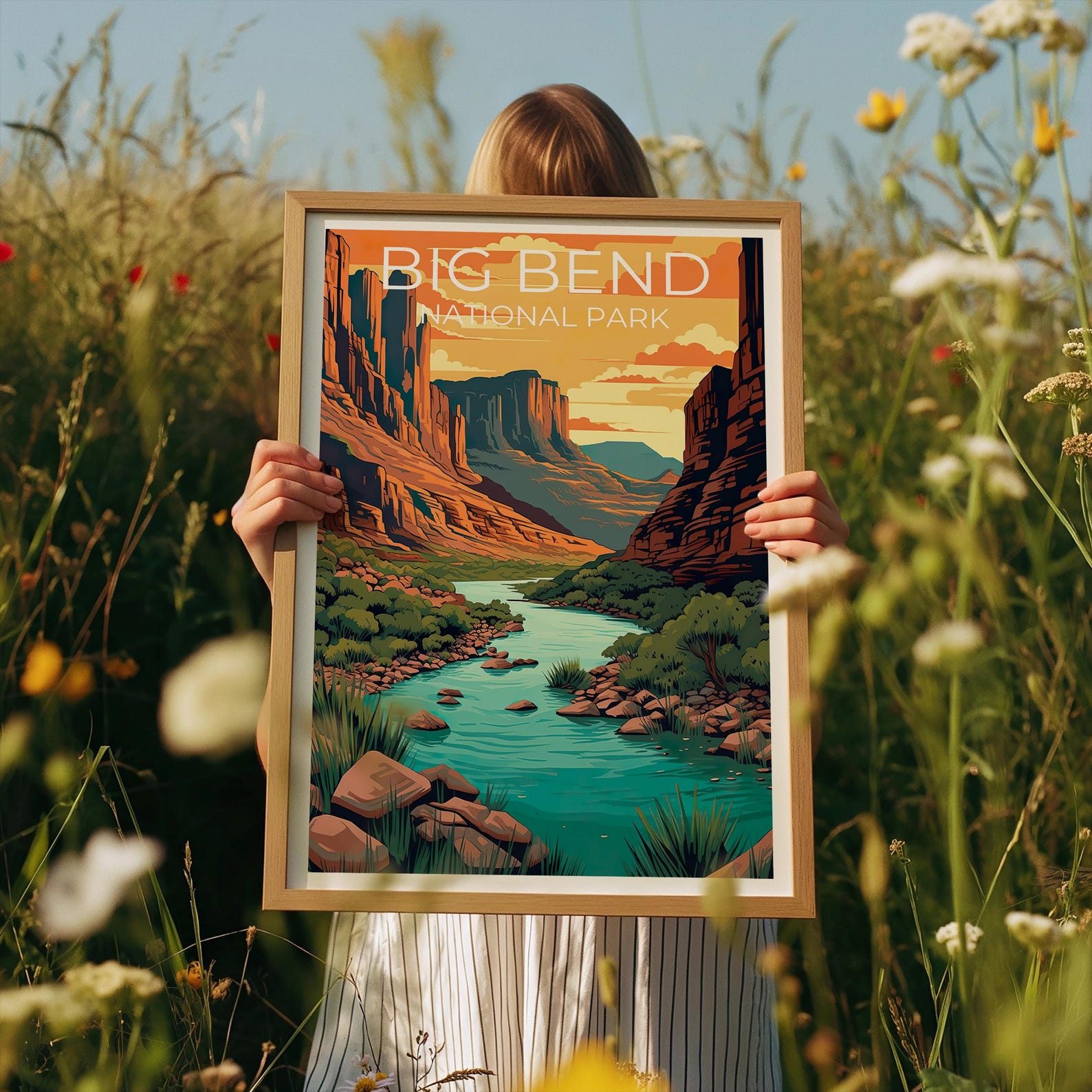 Big Bend National Park Travel Print, Texas Poster, Desert Landscape ...