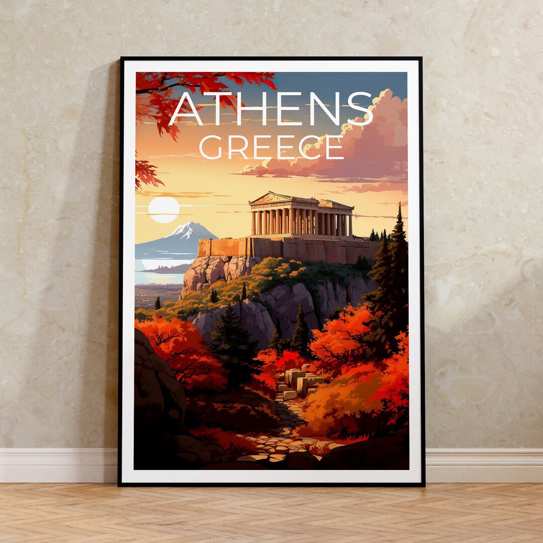 Athens Travel Poster, Parthenon Wall Art, Parthenon Print, Athens ...