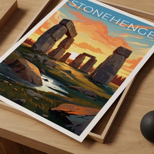 Stonehenge Travel Poster, England Wall Art, England Print, Stonehenge ...