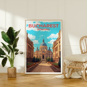 Bucharest Travel Poster, Romania Wall Art, Romania Print, Bucharest ...