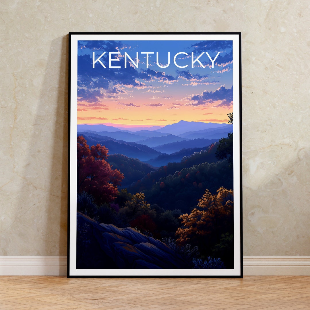 Kentucky Travel Poster, Forest Wall Art, Forest Print, Kentucky Poster ...