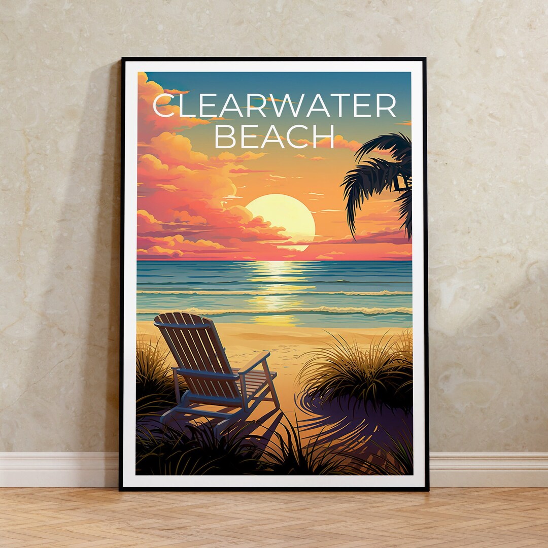Clearwater Beach Poster, Clearwater Beach Print, Florida Art, Florida ...