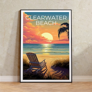 Clearwater Beach Poster, Clearwater Beach Print, Florida Art, Florida ...