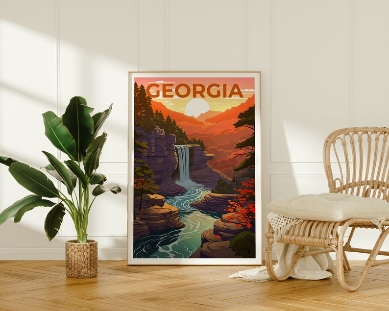 Georgia Travel Poster Forest Wall Art Forest Print Georgia - Etsy