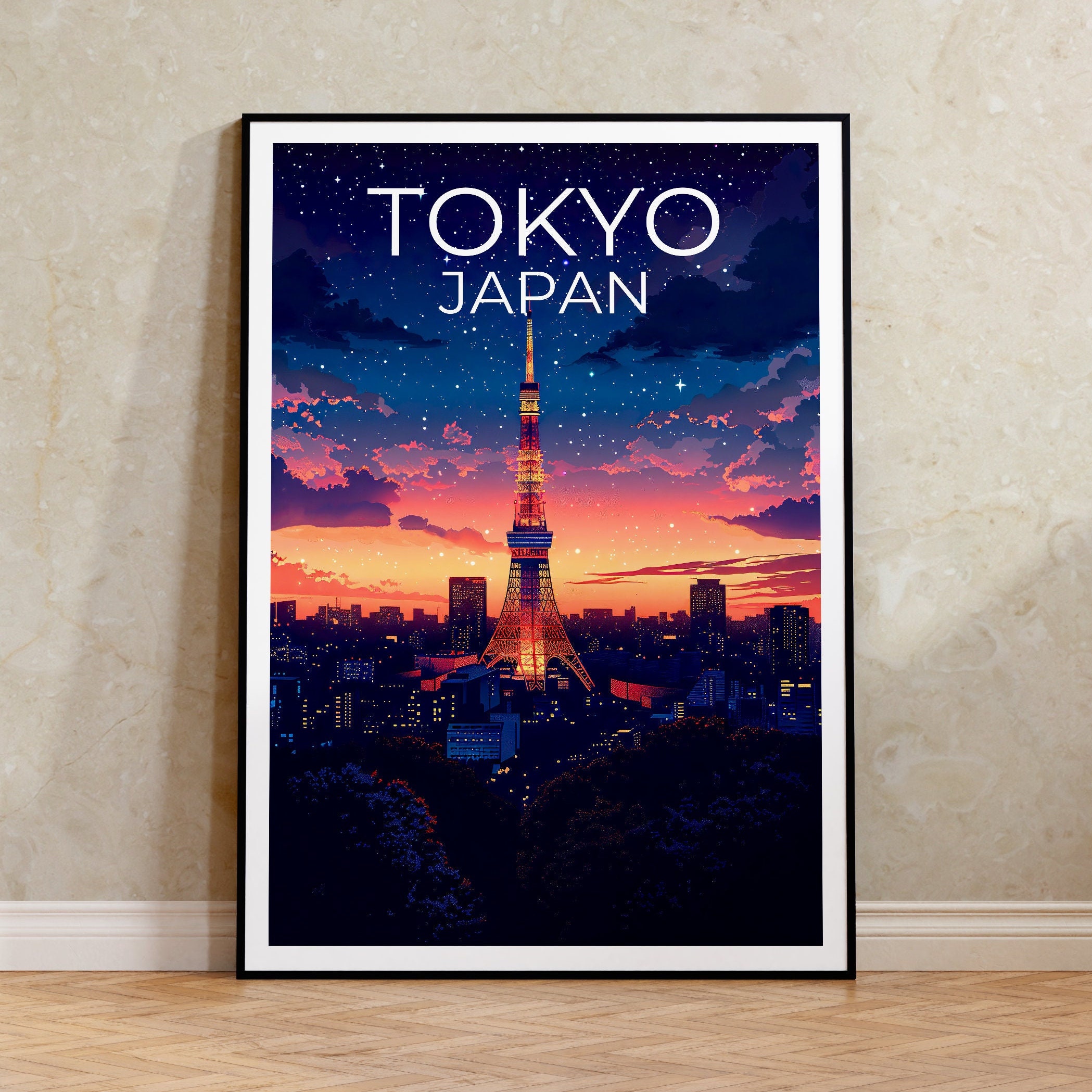 Tokyo Poster, Tokyo Print, Tokyo Tower Poster, Tokyo Tower Print, Tokyo ...