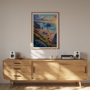 Oregon Travel Poster, Oregon Coast Wall Art, Oregon Coast Print, Oregon ...