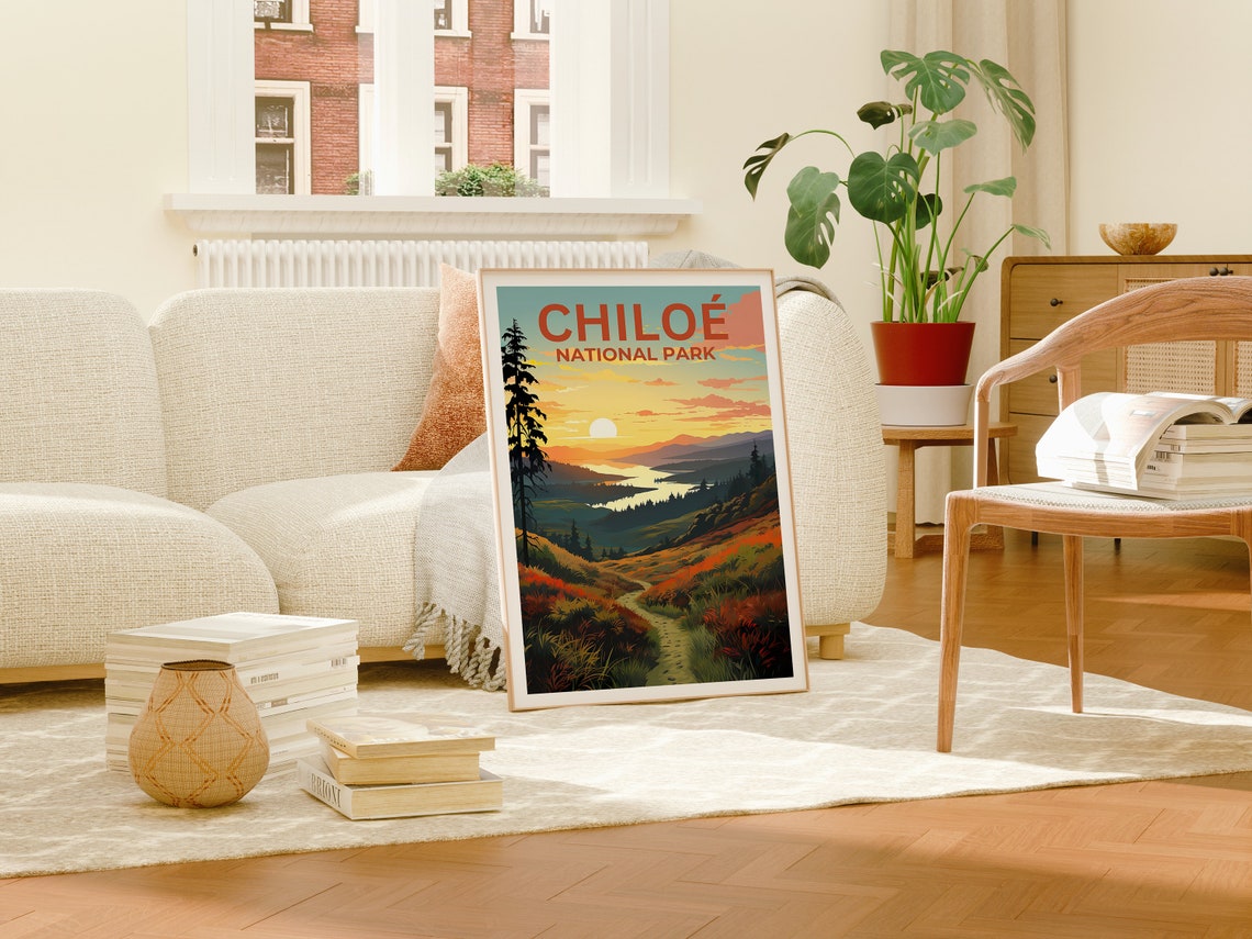 Chiloé Travel Poster, Chile Wall Art, Chile Print, Chiloé Poster, Chile ...