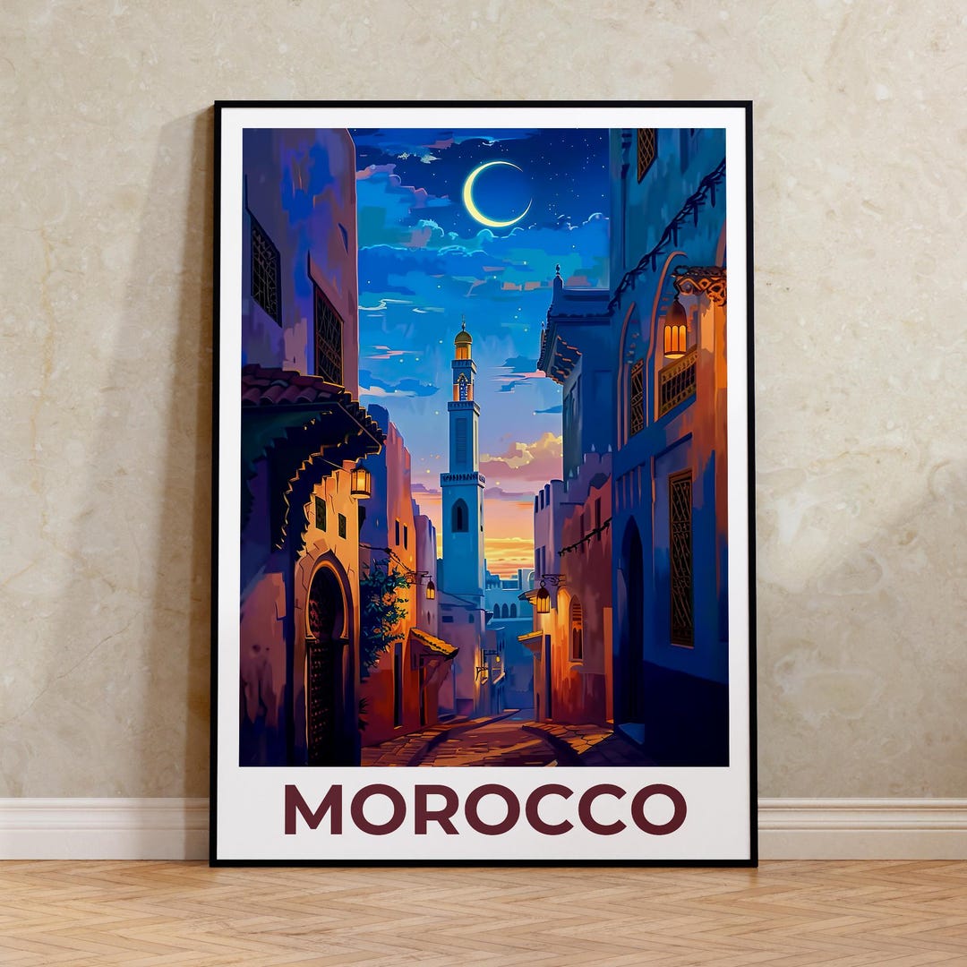 Morocco Print Poster, Fez Wall Art, Fez Poster, Travel Gift Idea ...