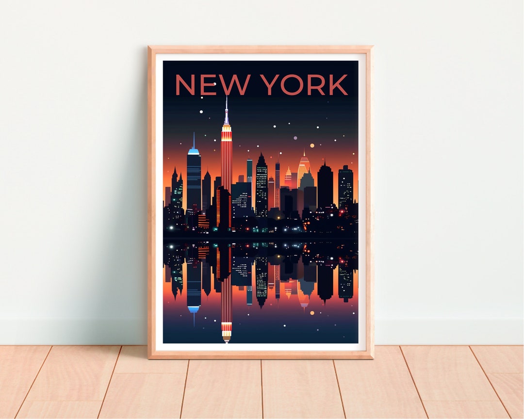 New York City Travel Poster New York Wall Art New York City - Etsy