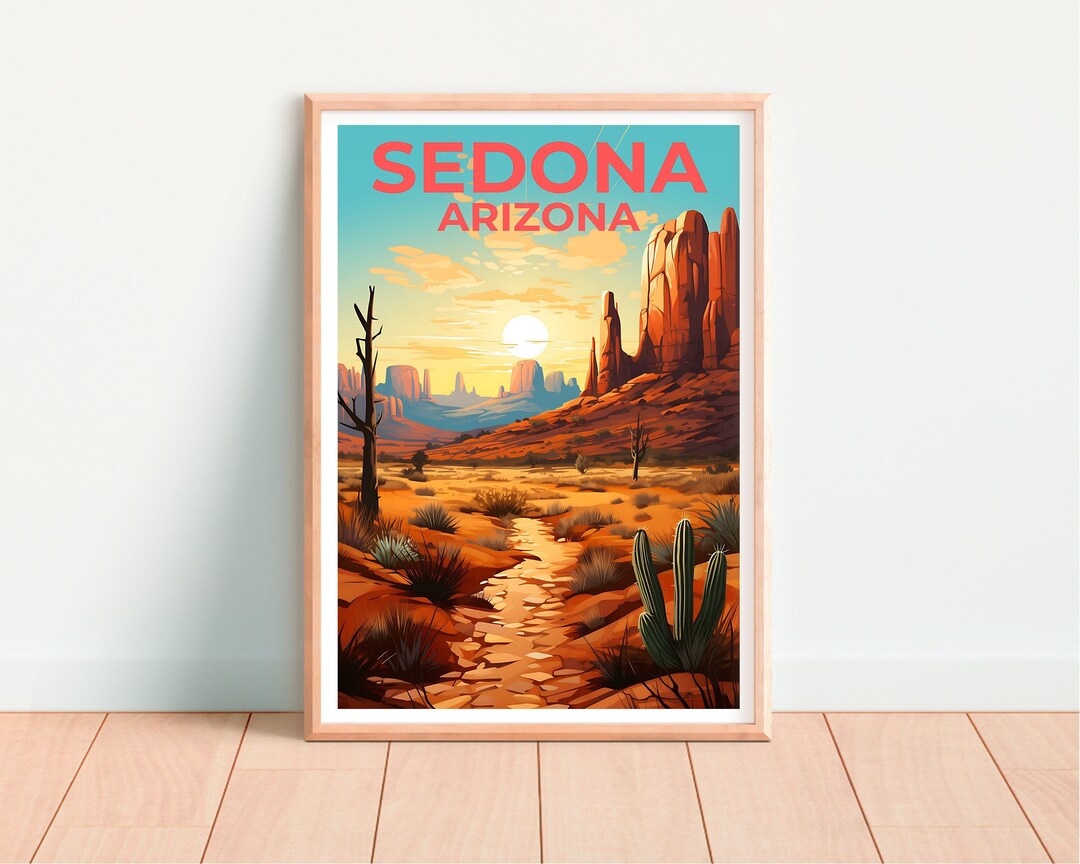 Sedona Travel Poster, Arizona Wall Art, Arizona Print, Sedona Poster ...