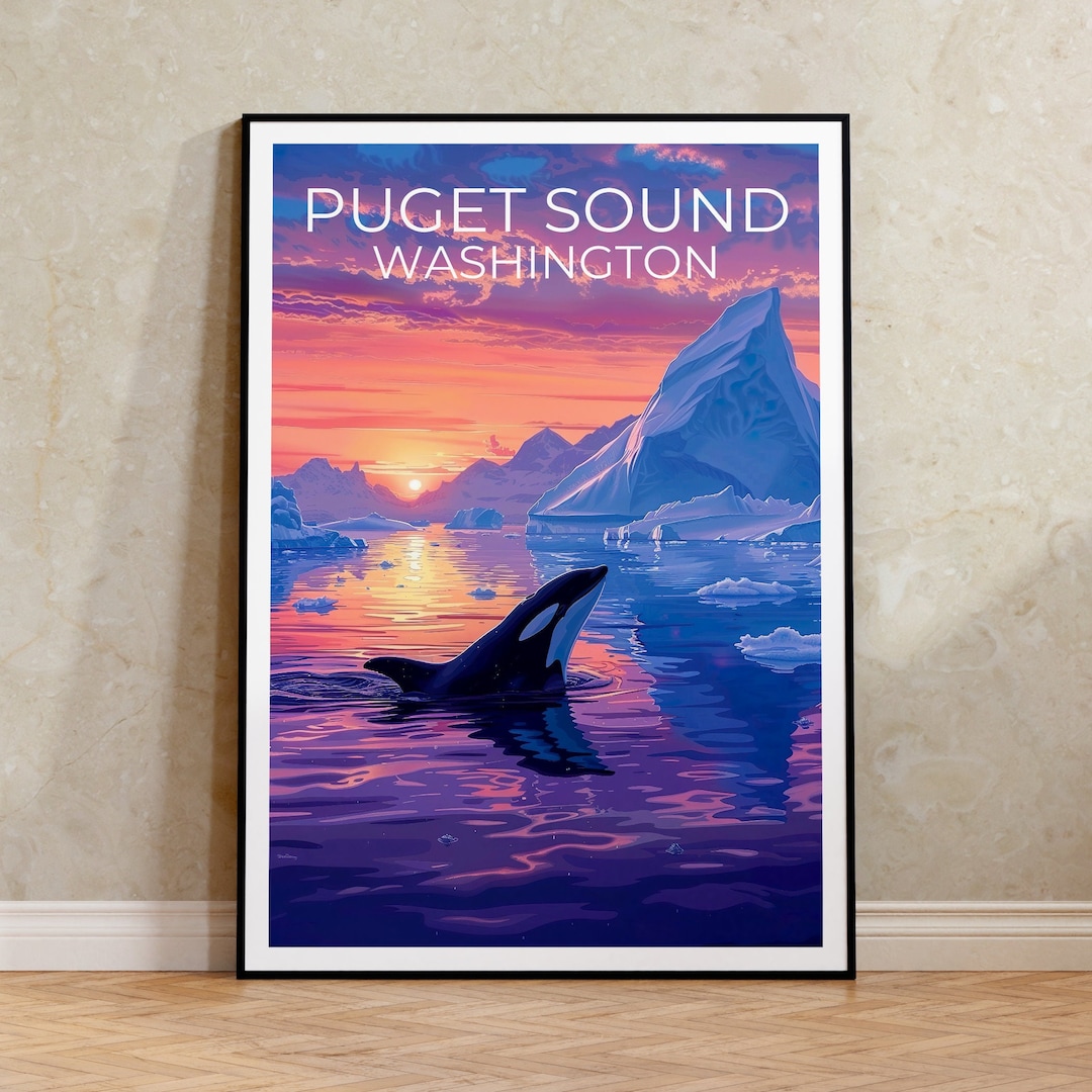 Puget Sound Poster, Puget Sound Print, Washington Poster, Washington ...
