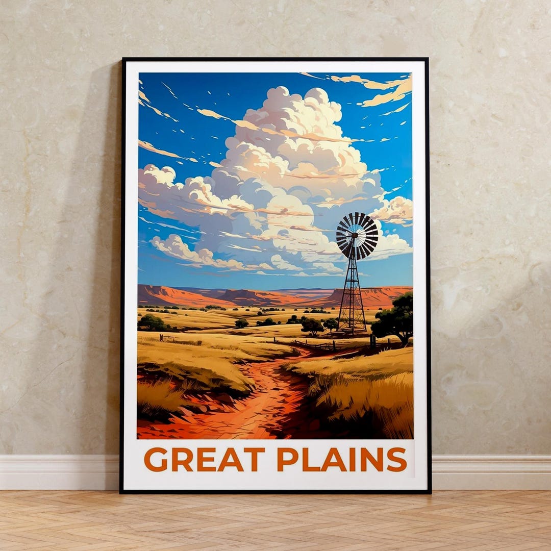 Great Plains Travel Poster, the Plains Wall Art, the Plains Print ...