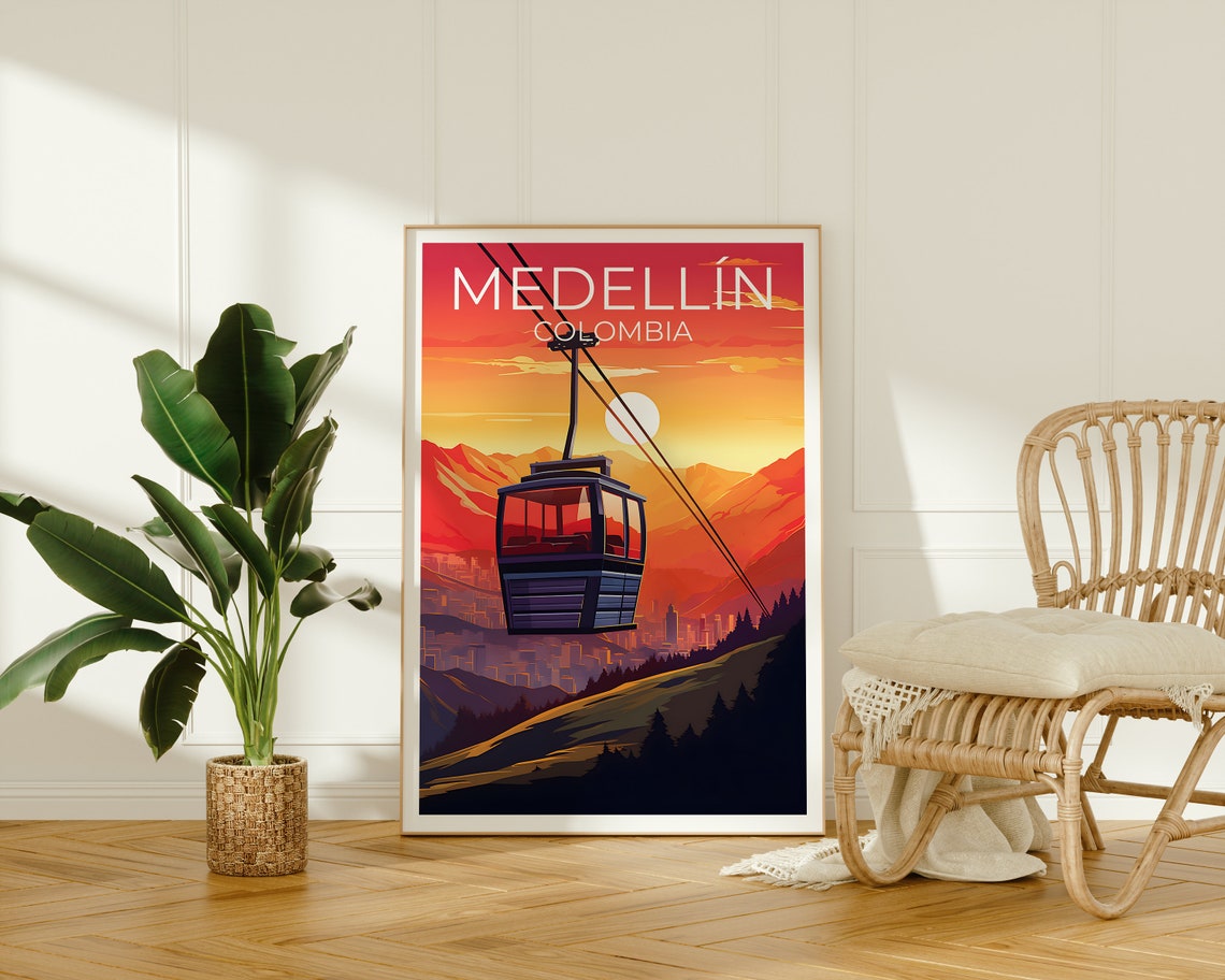 Medellín Travel Poster, Colombia Wall Art, Colombia Print, Medellín ...