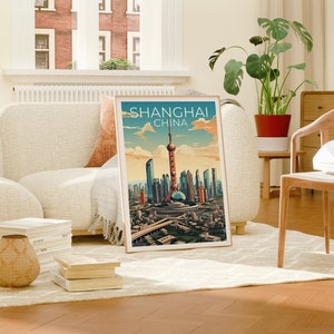 Shanghai Travel Poster, China Wall Art, China Print, Shanghai Poster ...