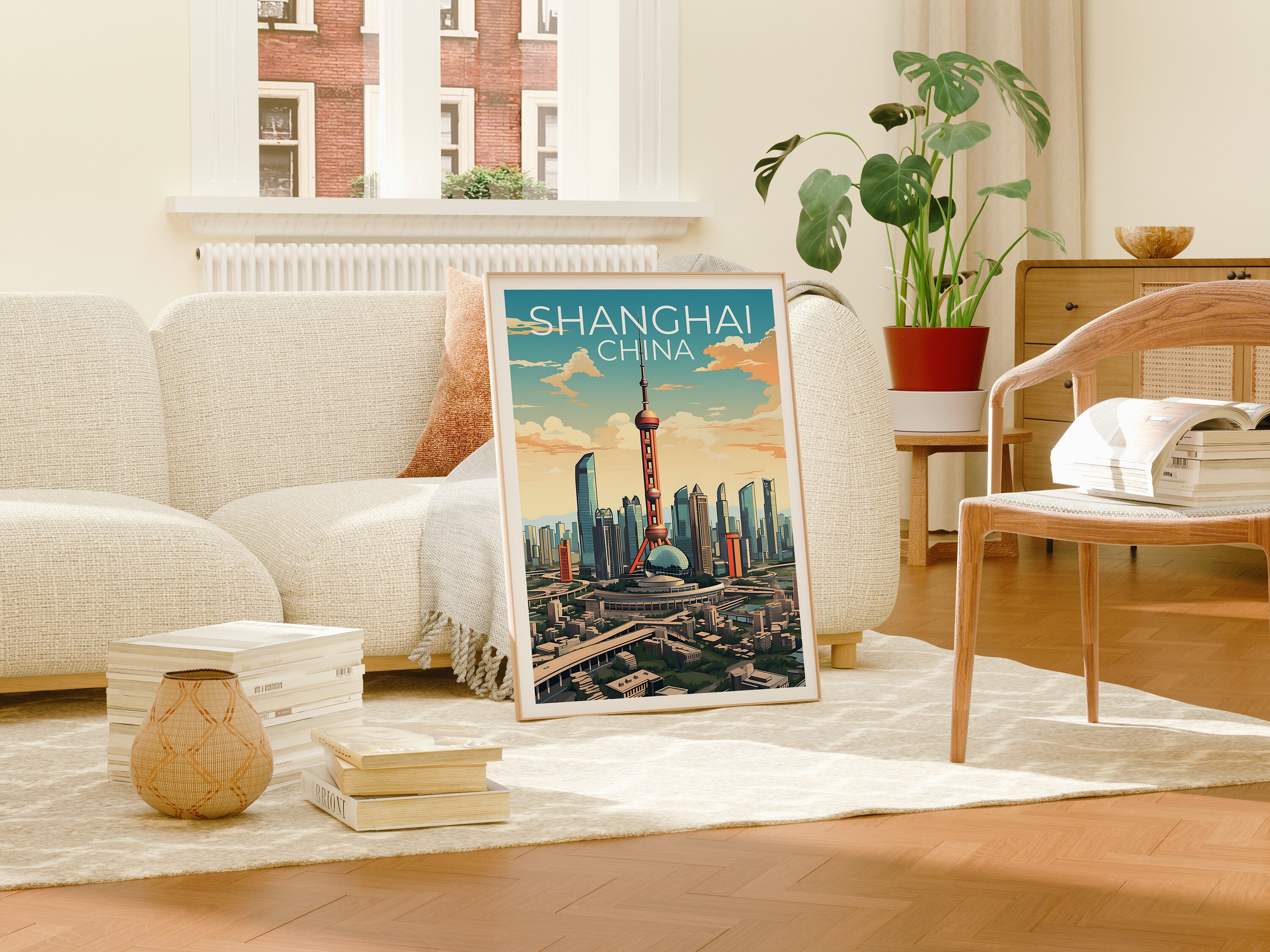 Shanghai Travel Poster, China Wall Art, China Print, Shanghai Poster ...
