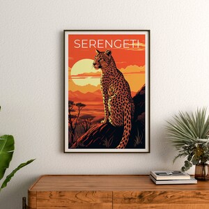 Serengeti Travel Poster, Cheetah Wall Art, Cheetah Print, Serengeti ...