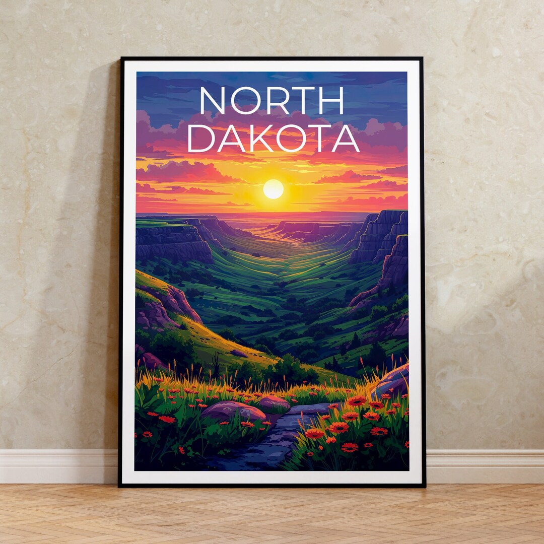 North Dakota Poster, North Dakota Print, Plains Poster, Nature Print ...