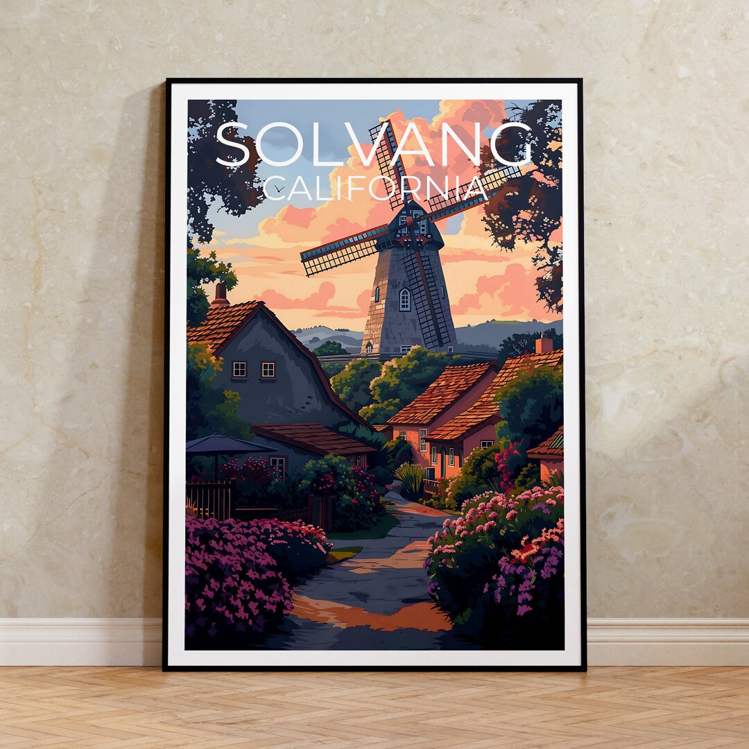 Solvang Poster, Solvang Print, California Art, California Print ...