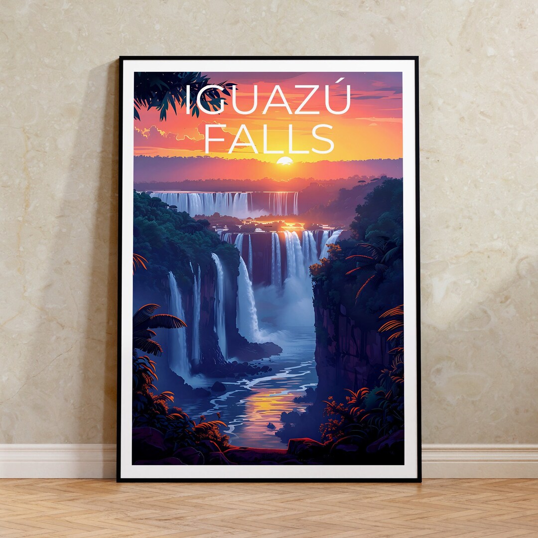 Iguazú Falls Poster, Iguazú Falls Print, Brazil Art, Argentina Print ...
