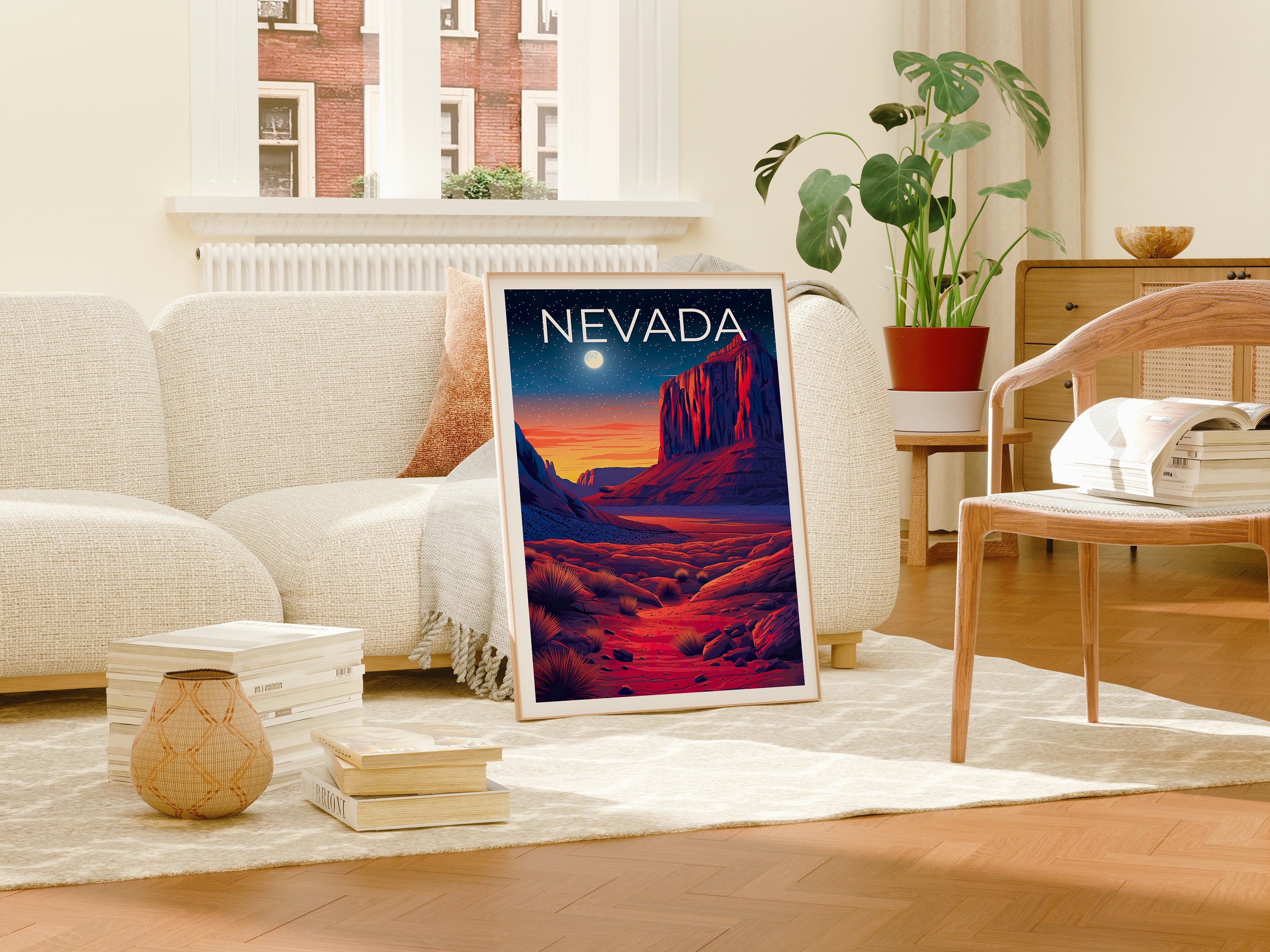 Nevada Travel Poster, Desert Wall Art, Desert Print, Nevada Poster ...