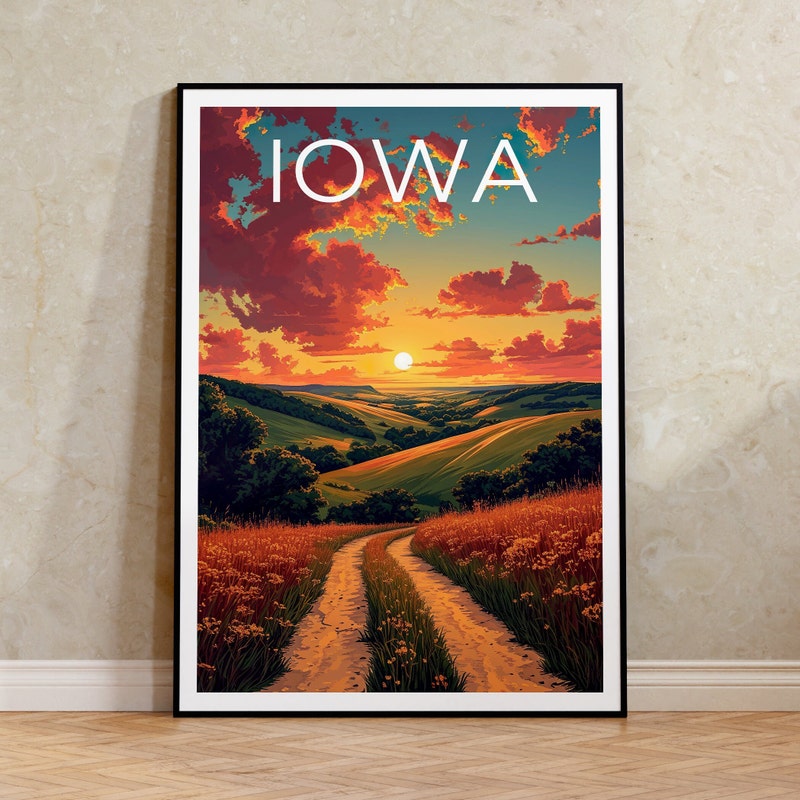 Iowa Print - Etsy